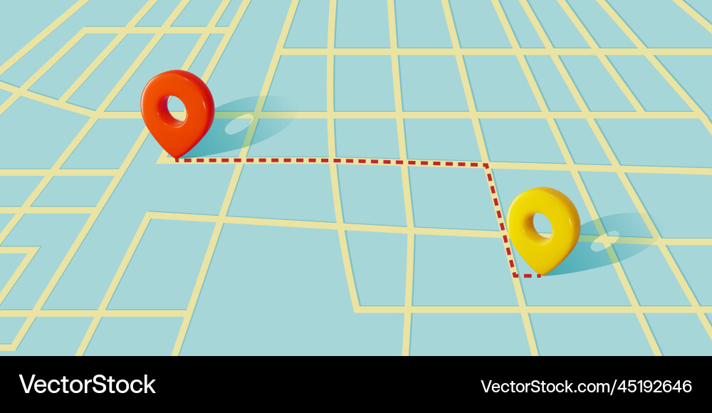 Locator mark on city map shows destination Vector Image