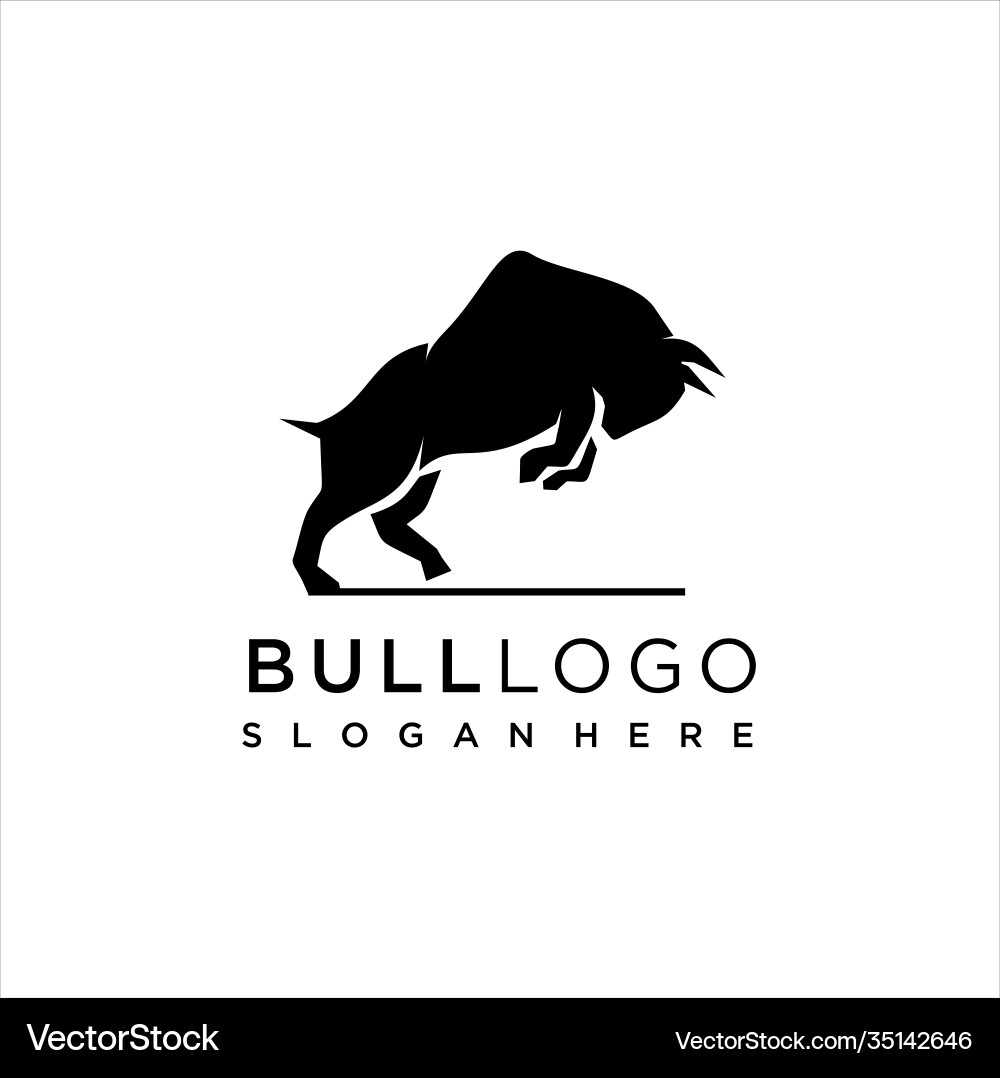 Logo bull design on white background wild animals Vector Image
