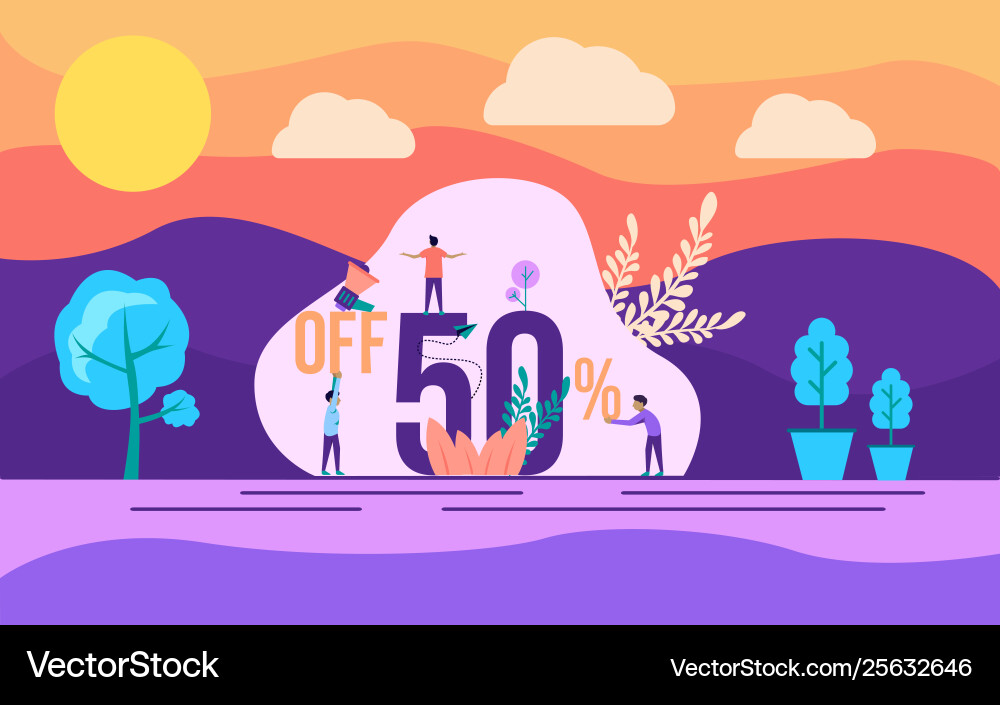 Modern flat design concept discount sale Vector Image