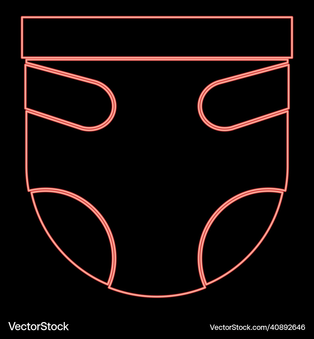 Neon diaper or nappy red color image flat style Vector Image