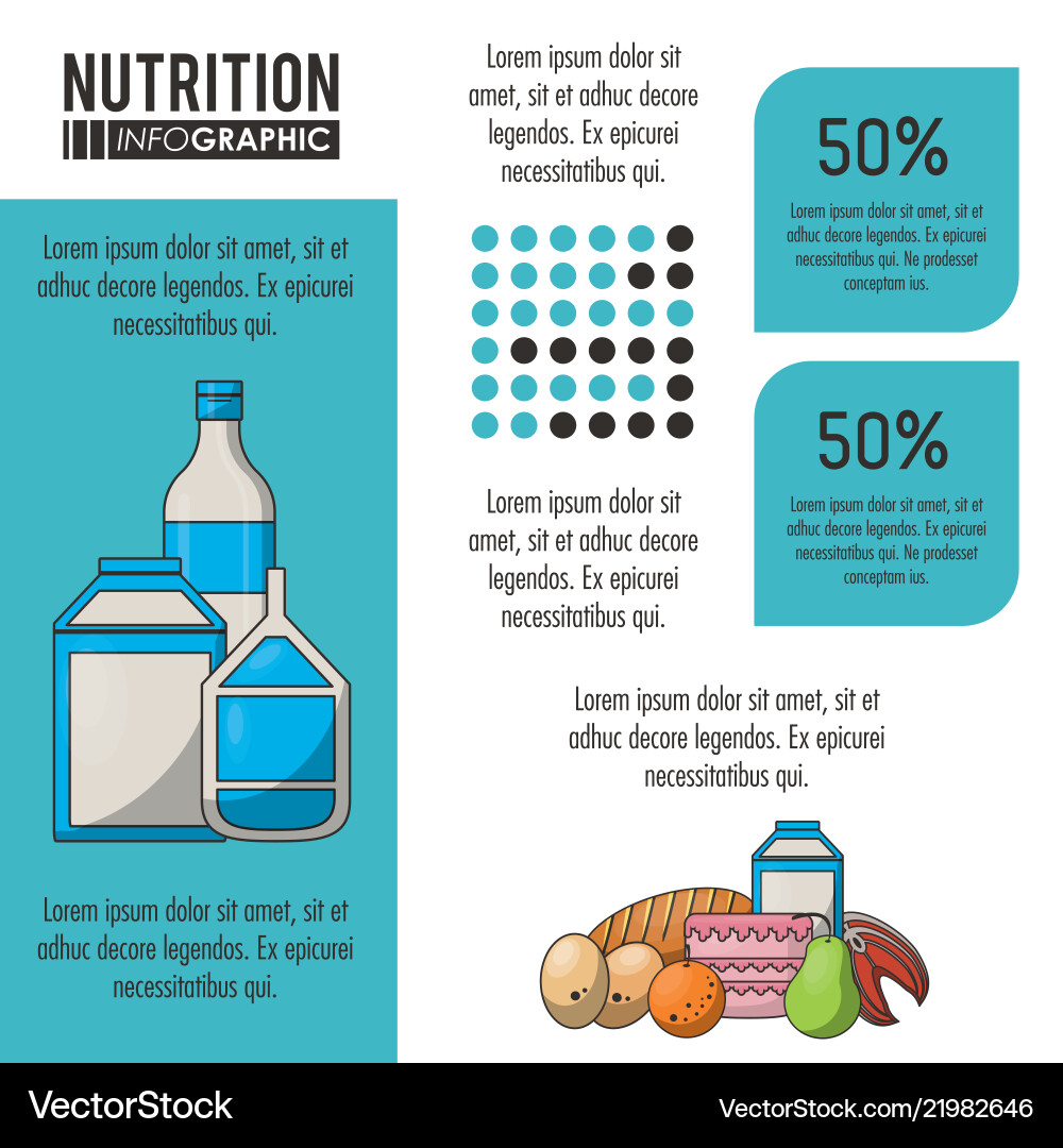 Nutrition and food infographic Royalty Free Vector Image