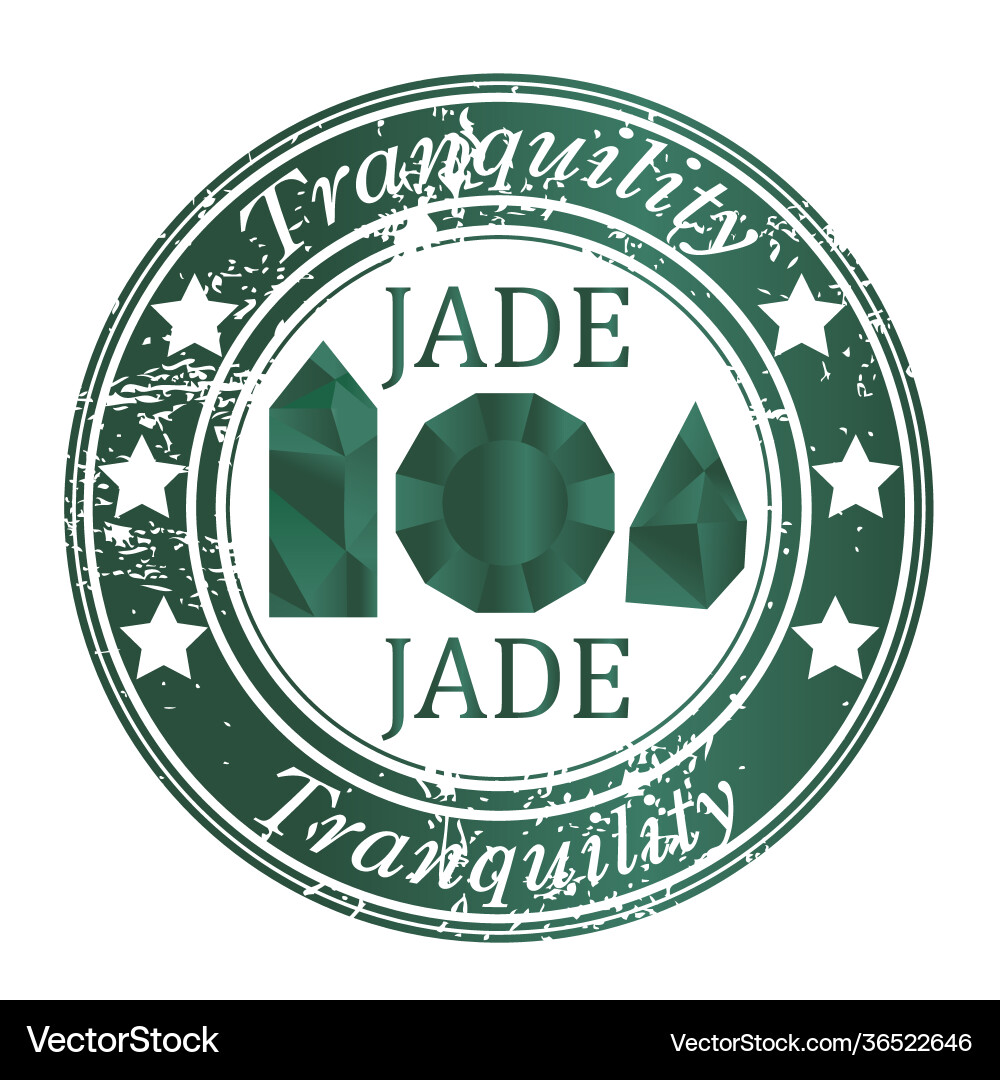 Ruber stamp with jade gems and benefit Royalty Free Vector