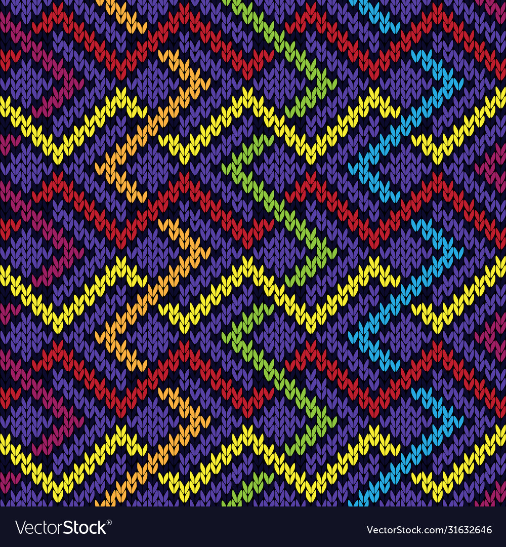 Seamless knitted multicolor pattern Royalty Free Vector