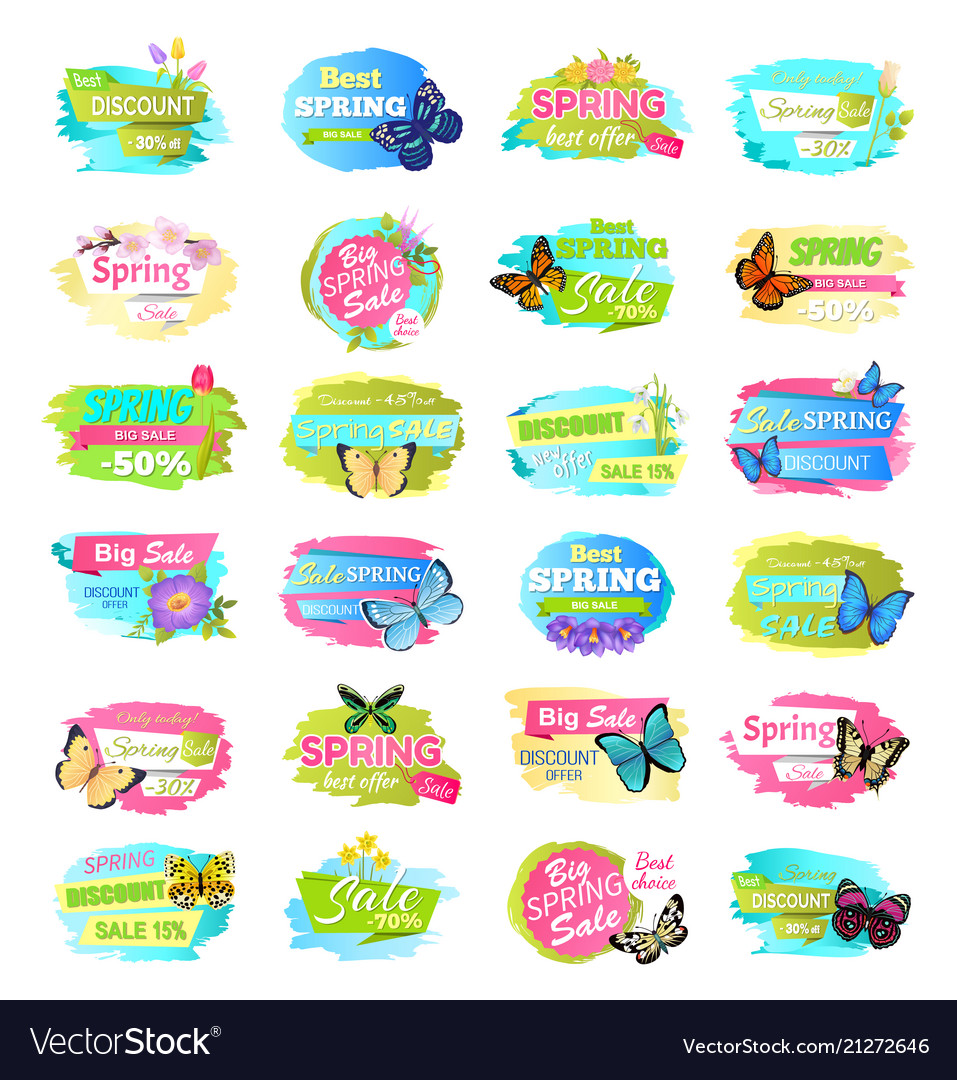 Spring collection of banners Royalty Free Vector Image