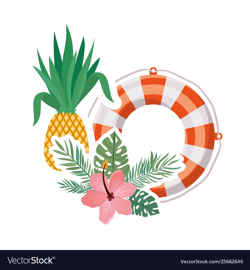 Summer objects in white background Royalty Free Vector Image
