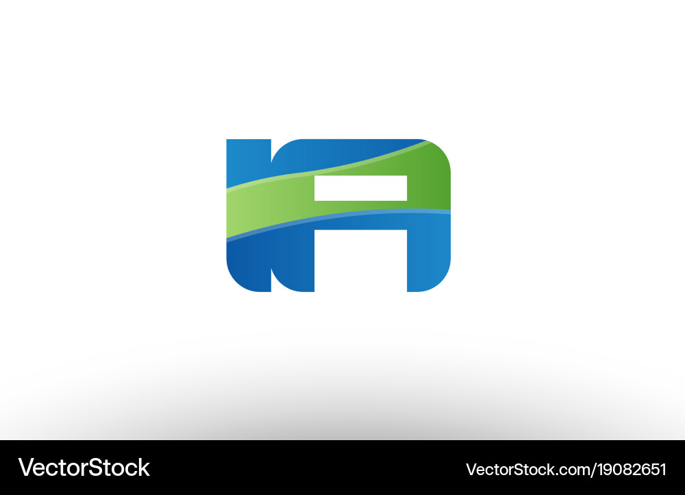 Blue green ia i a alphabet letter logo Royalty Free Vector