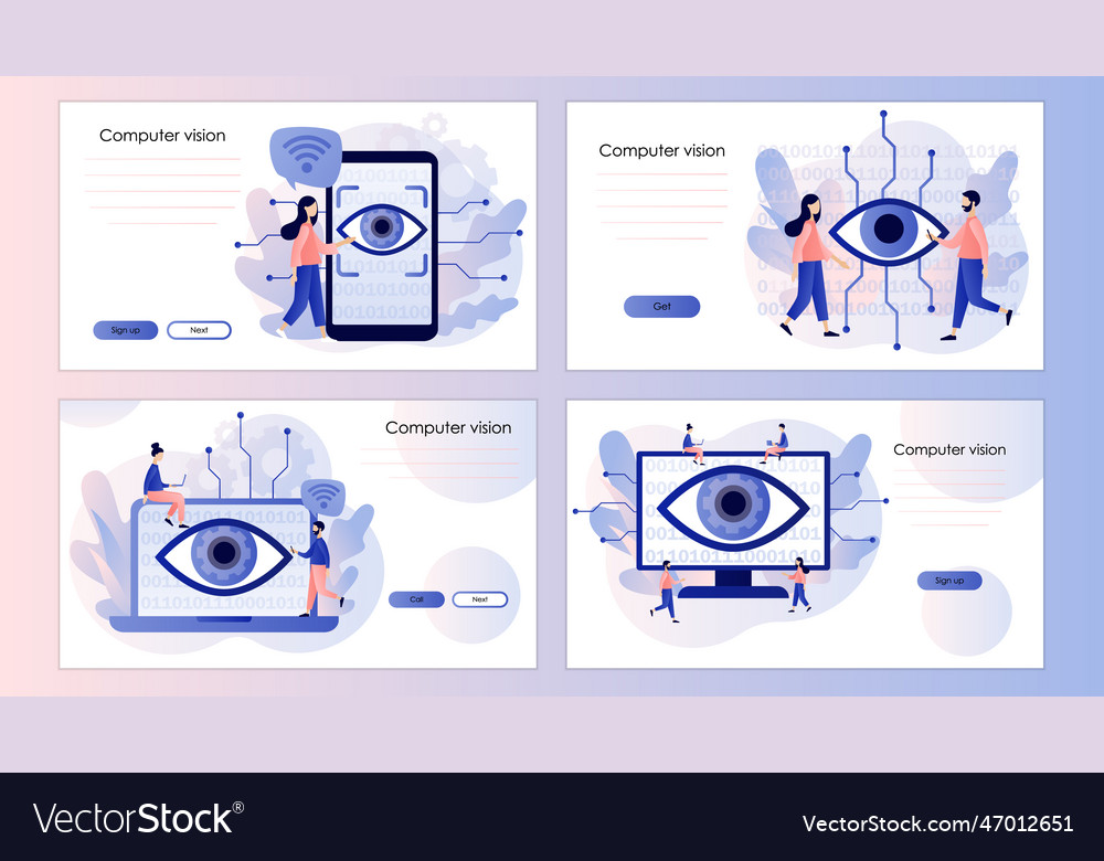 Computer vision artificial intelligence concept Vector Image