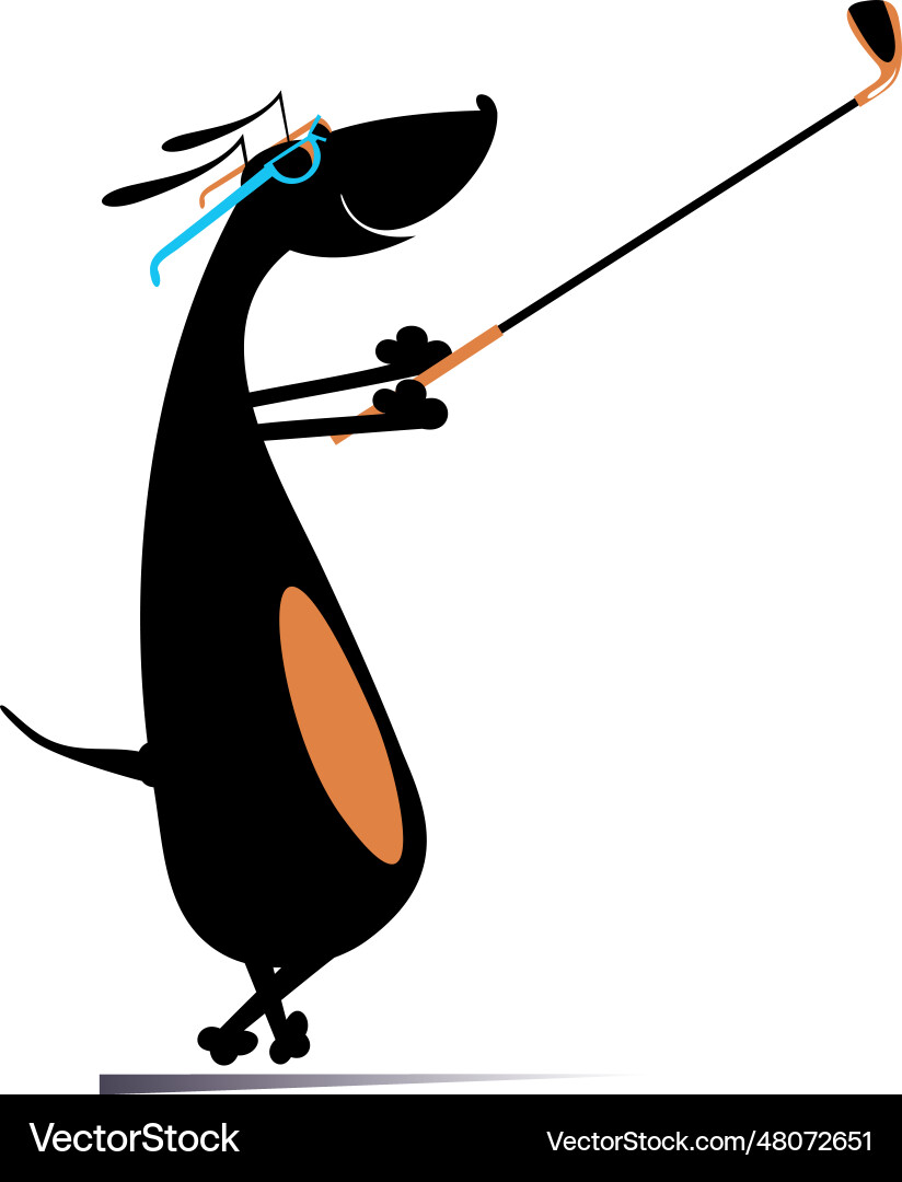Dog playing golf Royalty Free Vector Image - VectorStock