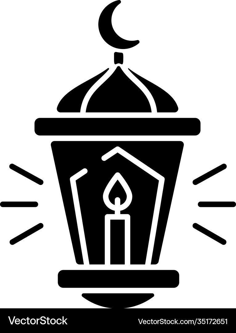 Eid al fitr black glyph icon Royalty Free Vector Image