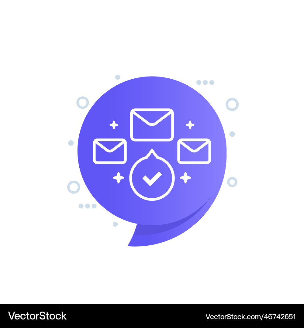 Email marketing icon with a check mark Royalty Free Vector