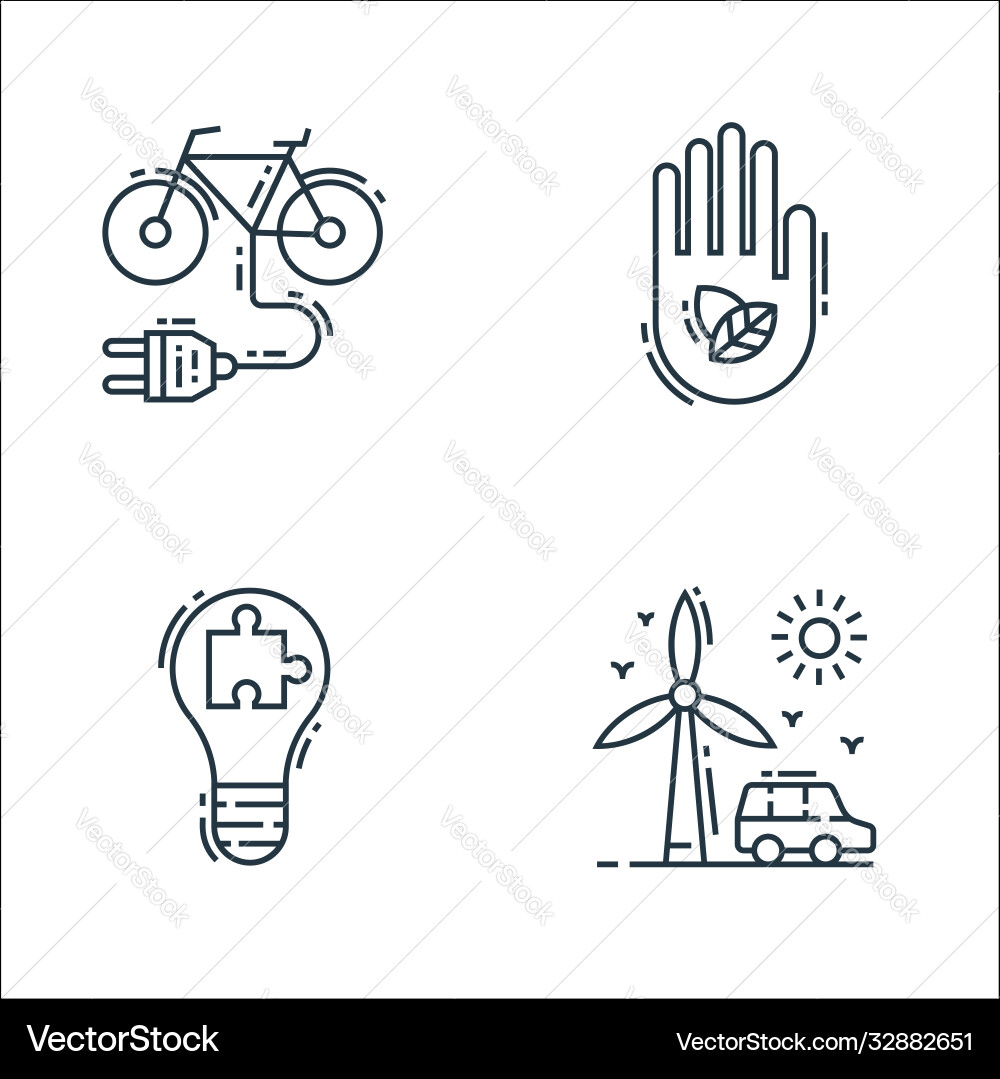Environment and eco line icons linear set quality Vector Image
