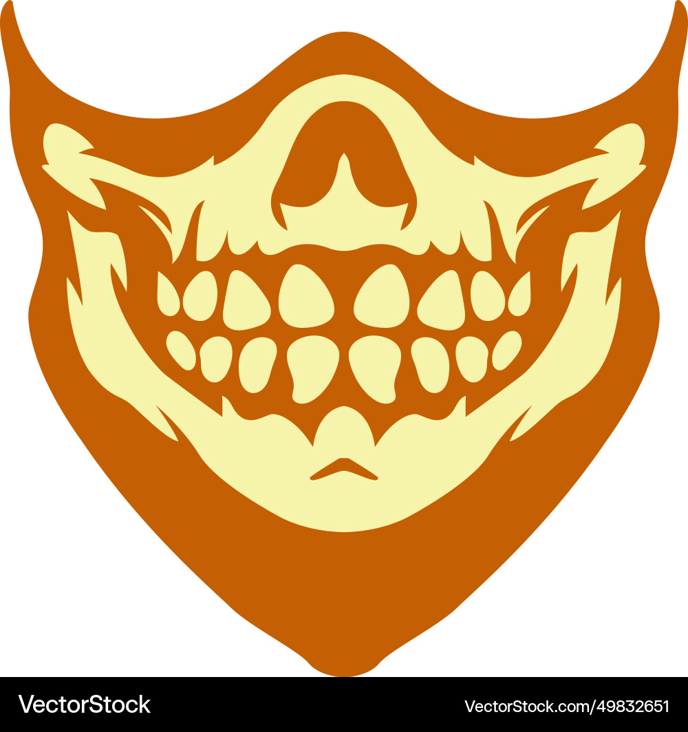 Face mask with skull and teeth flat color design Vector Image
