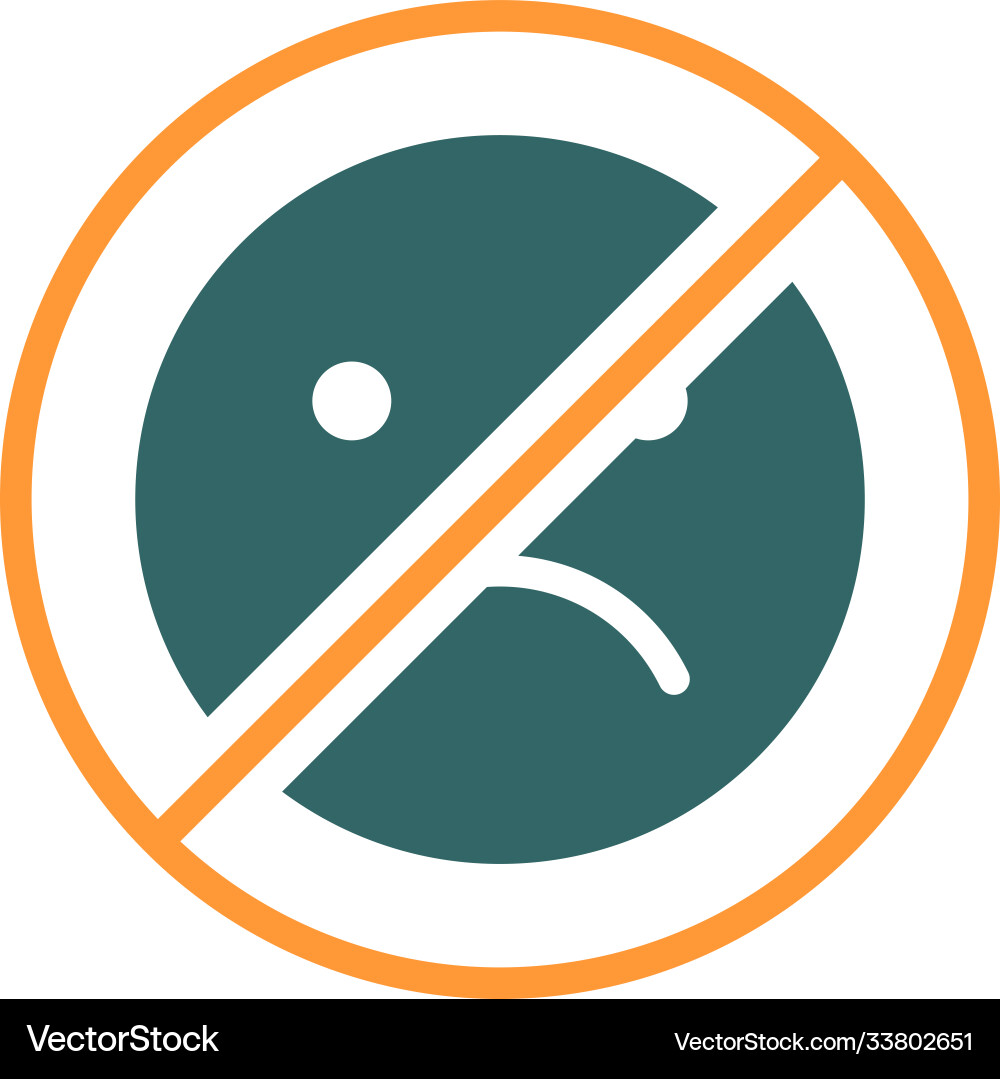 Forbidden sign with a negative emoji colored icon Vector Image