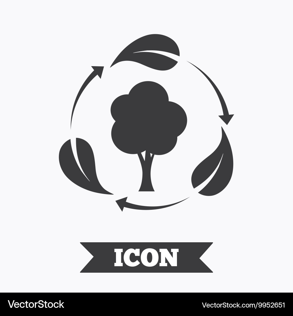 Fresh air sign icon forest tree with leaves Vector Image