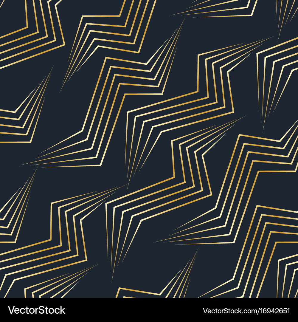 Golden abstract lines on black background Vector Image