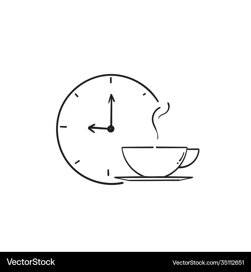 Hand drawn symbol for coffee time icon tea time Vector Image
