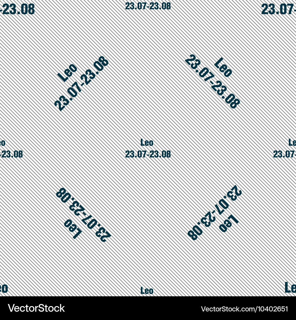 Leo zodiac sign seamless pattern with geometric Vector Image