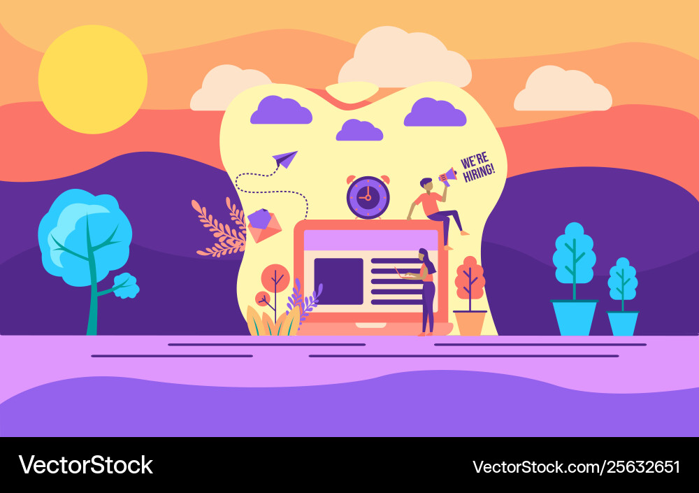 Modern flat design concept job hiring Royalty Free Vector