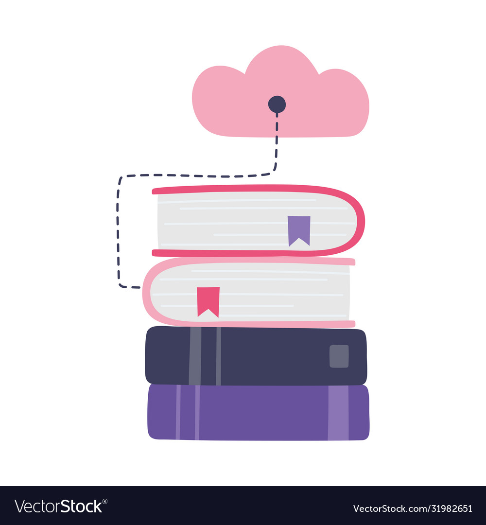 Online training stack books cloud computing Vector Image