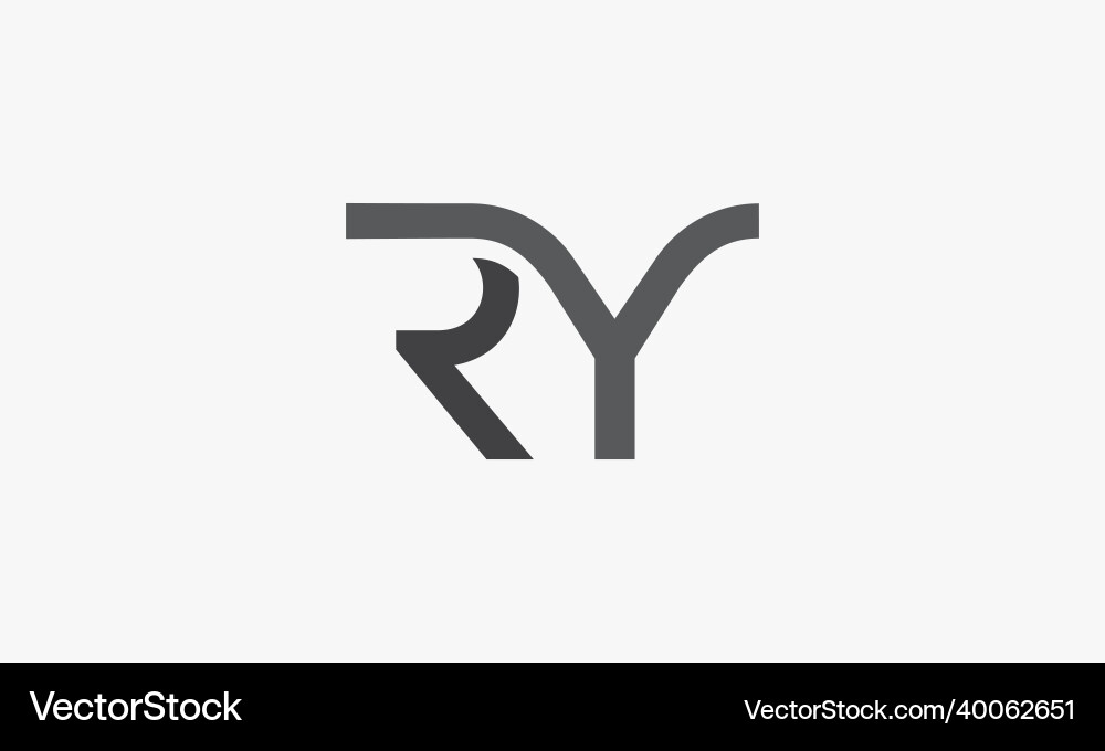 Ry letter logo concept isolated on white Vector Image