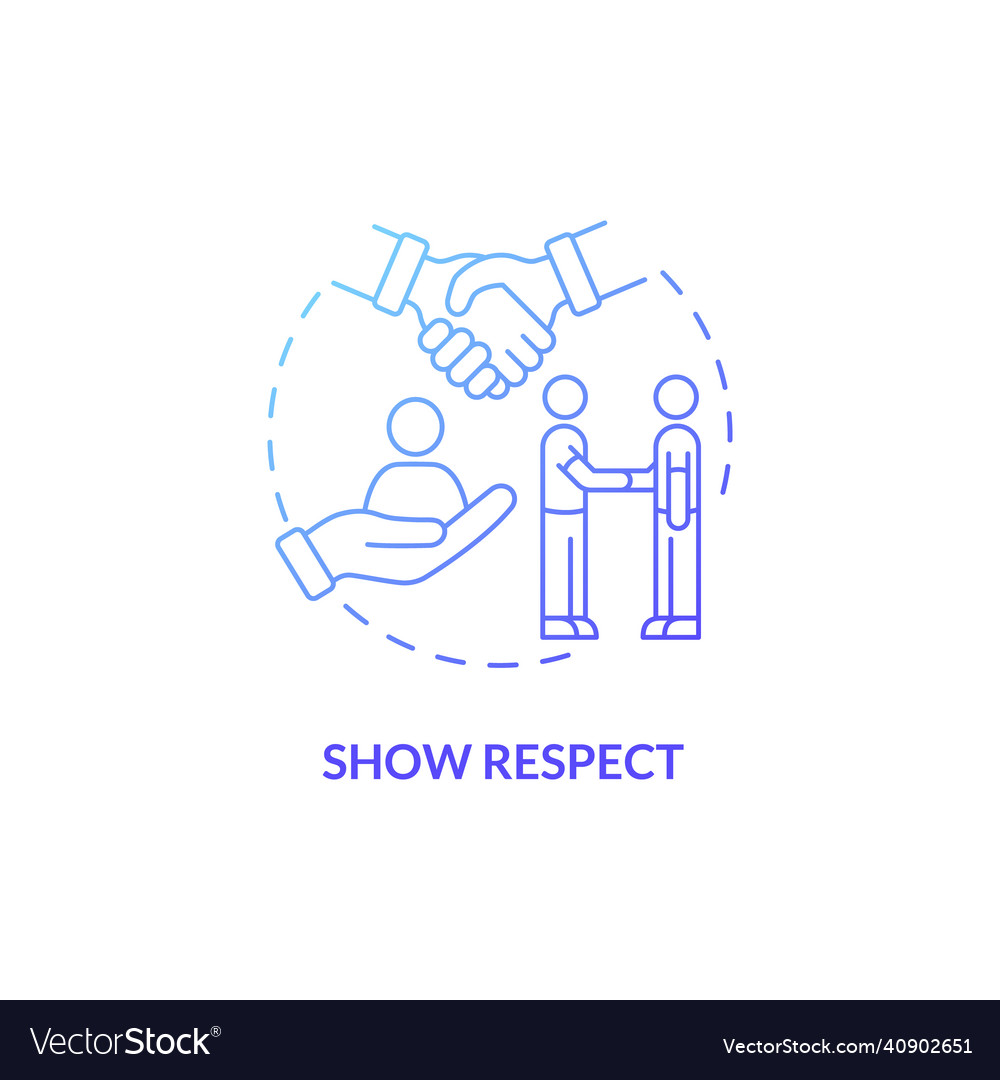Show respect blue gradient concept icon Royalty Free Vector Show respect blue gradient concept icon Royalty Free Vector