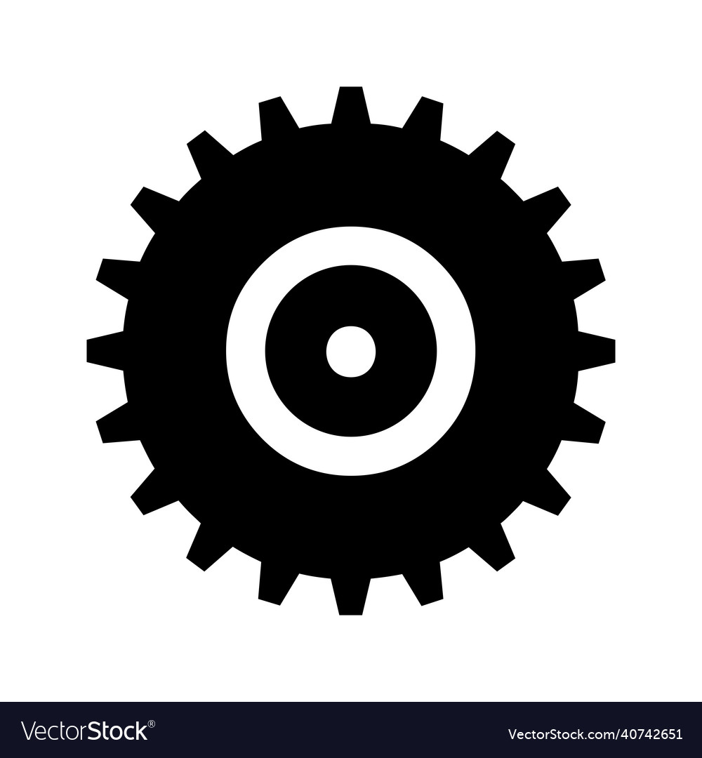 Single silhouette cogwheels mechanism automation Vector Image