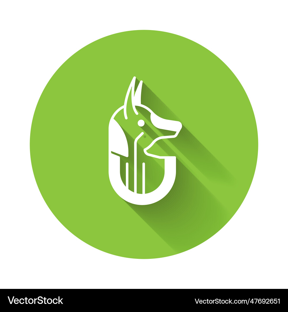 White egyptian anubis icon isolated with long Vector Image