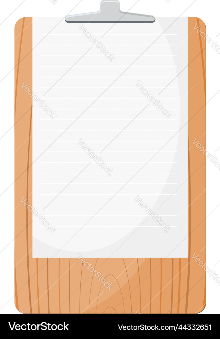 Wooden clipboard on a white background Royalty Free Vector