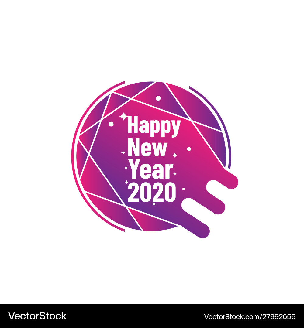 2020 colorful text isolated on white background Vector Image