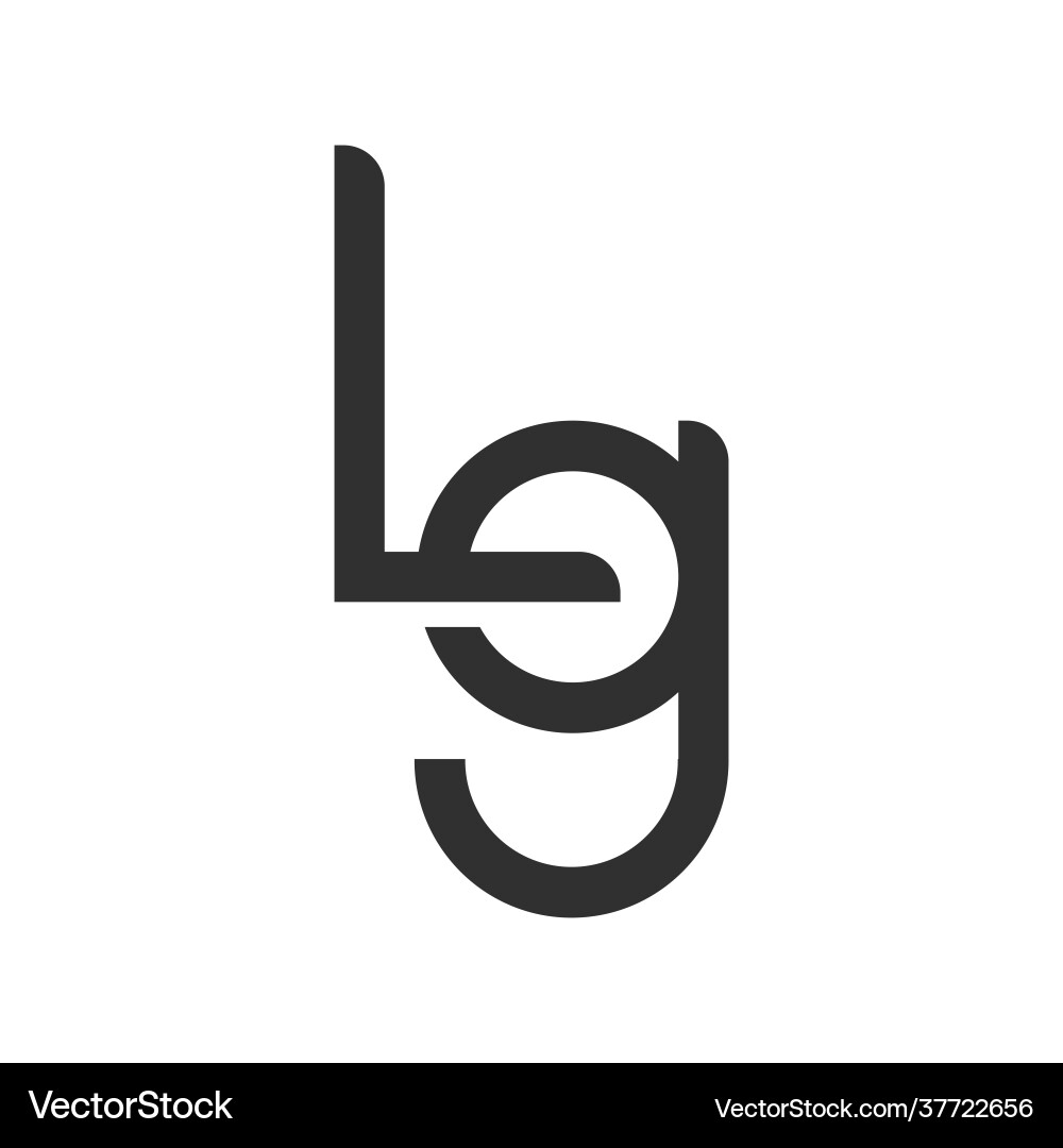 Alphabet letters monogram icon logo lg gl Vector Image