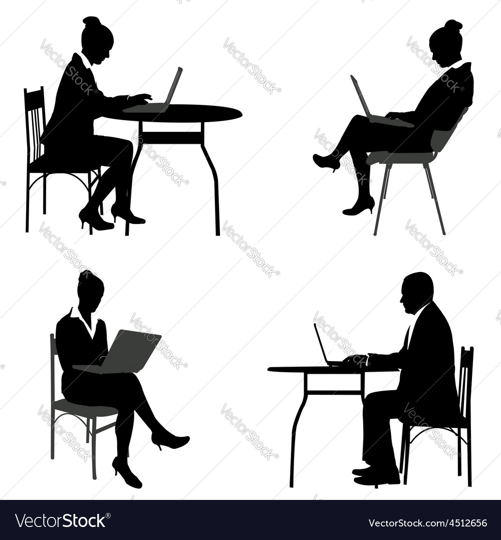 Business people laptops Royalty Free Vector Image