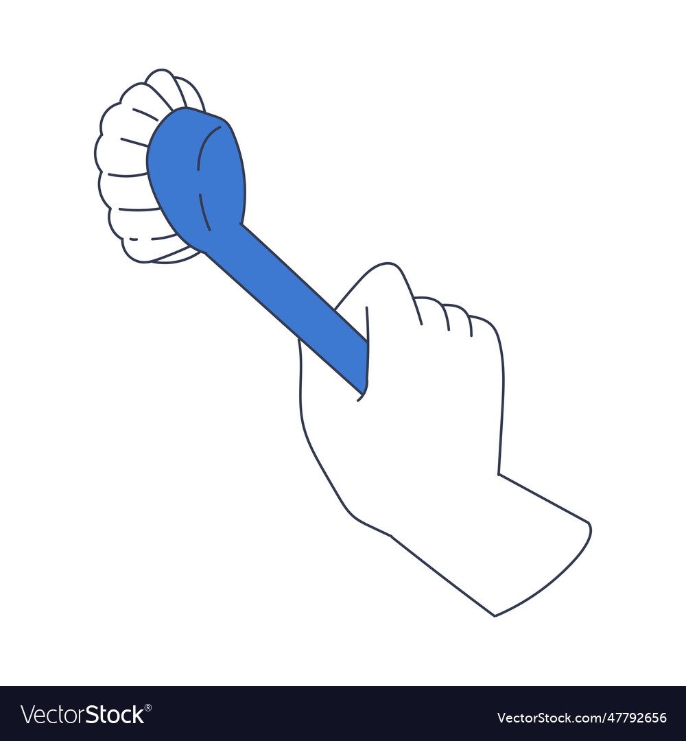 Cleaning service with hand hold brush for cleanup Vector Image