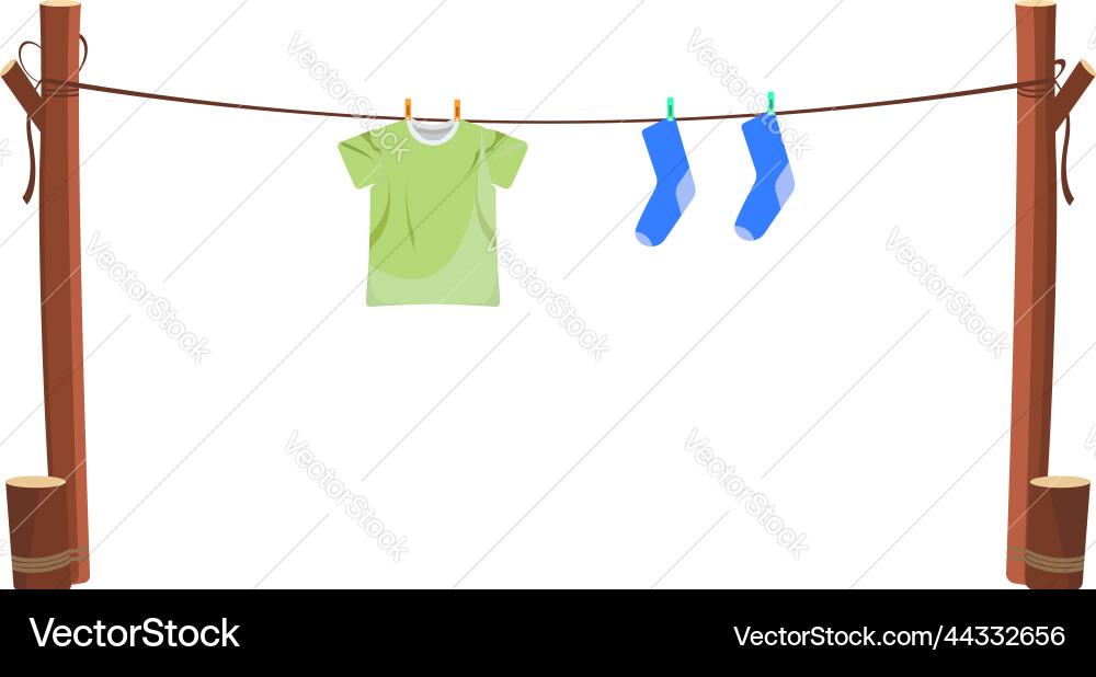 Clothing drying lline on a white background Vector Image
