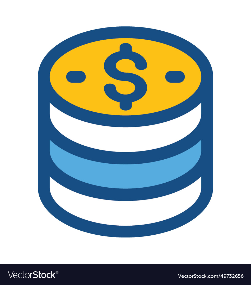 Coins stack Royalty Free Vector Image - VectorStock