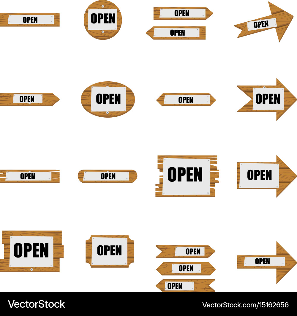 Collection of different shaped open notice boards Vector Image