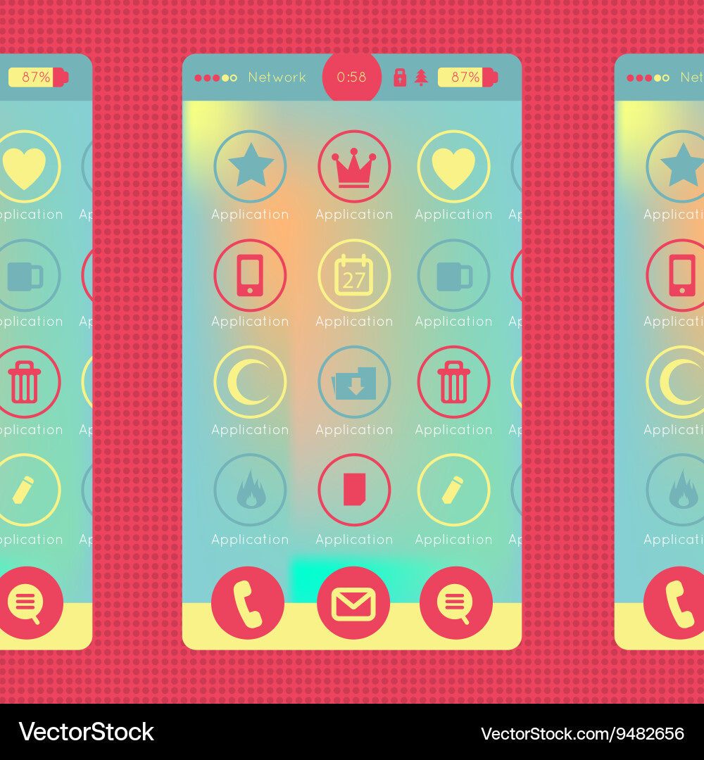 Colorful smartphone and tablet graphic Royalty Free Vector
