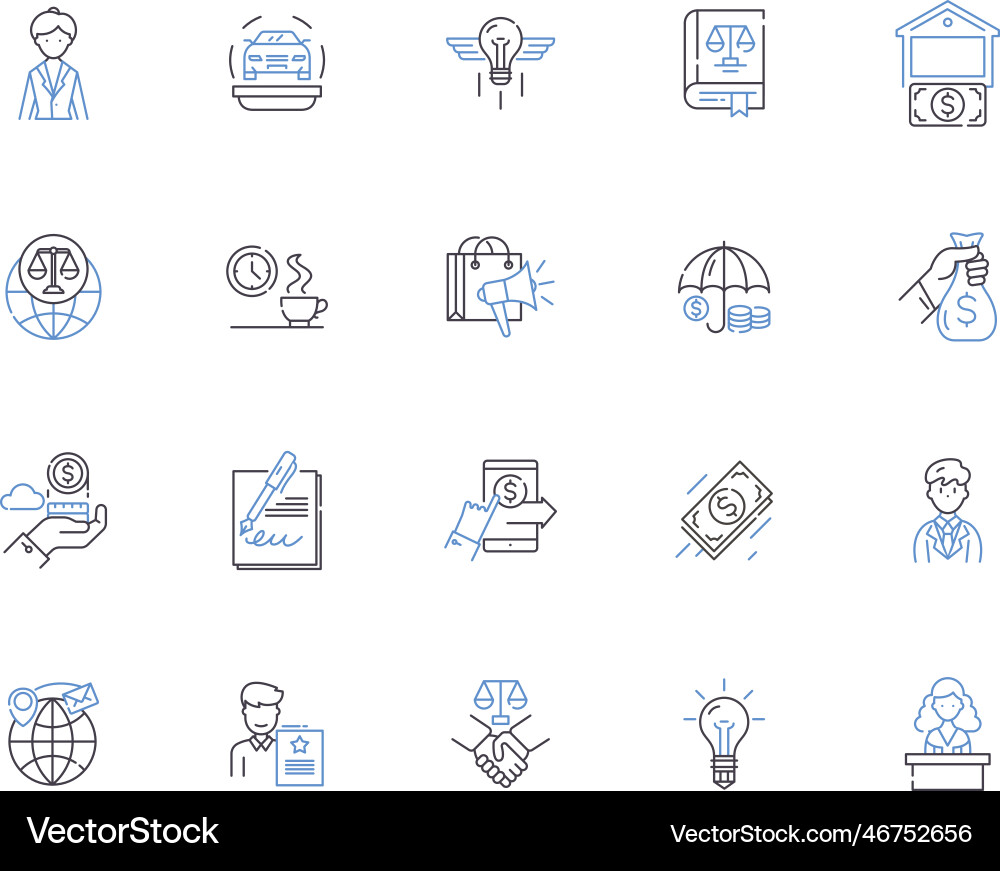 Human rights outline icons collection human Vector Image