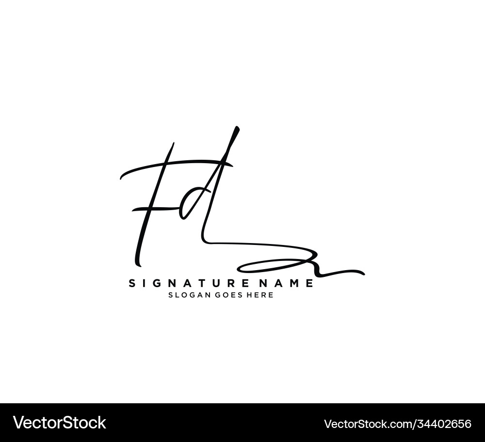 Letter fd signature logo template Royalty Free Vector Image