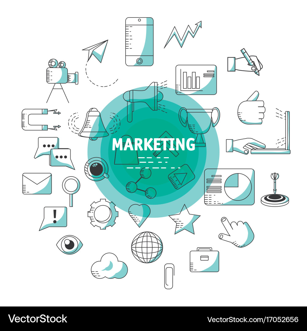Line marketing strategy planning concept Vector Image