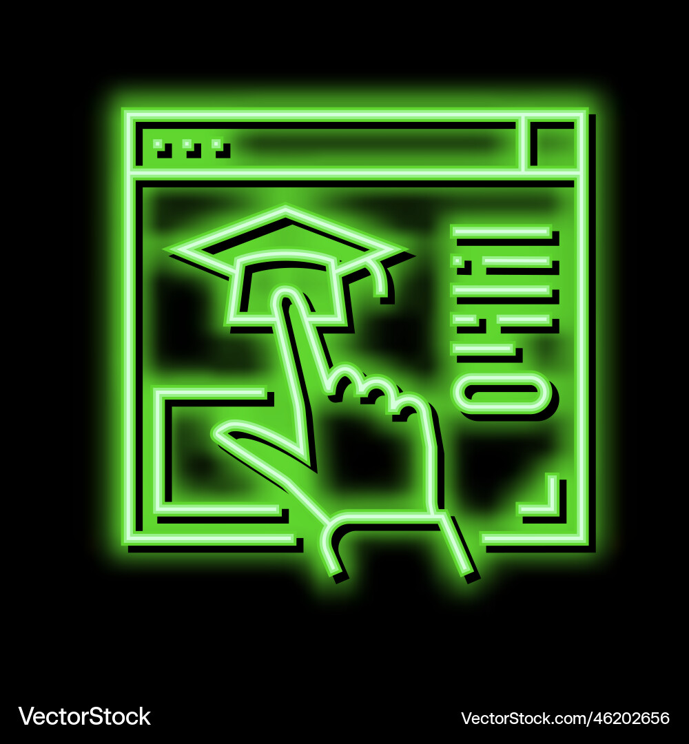 Link to higher education resource neon glow icon Vector Image