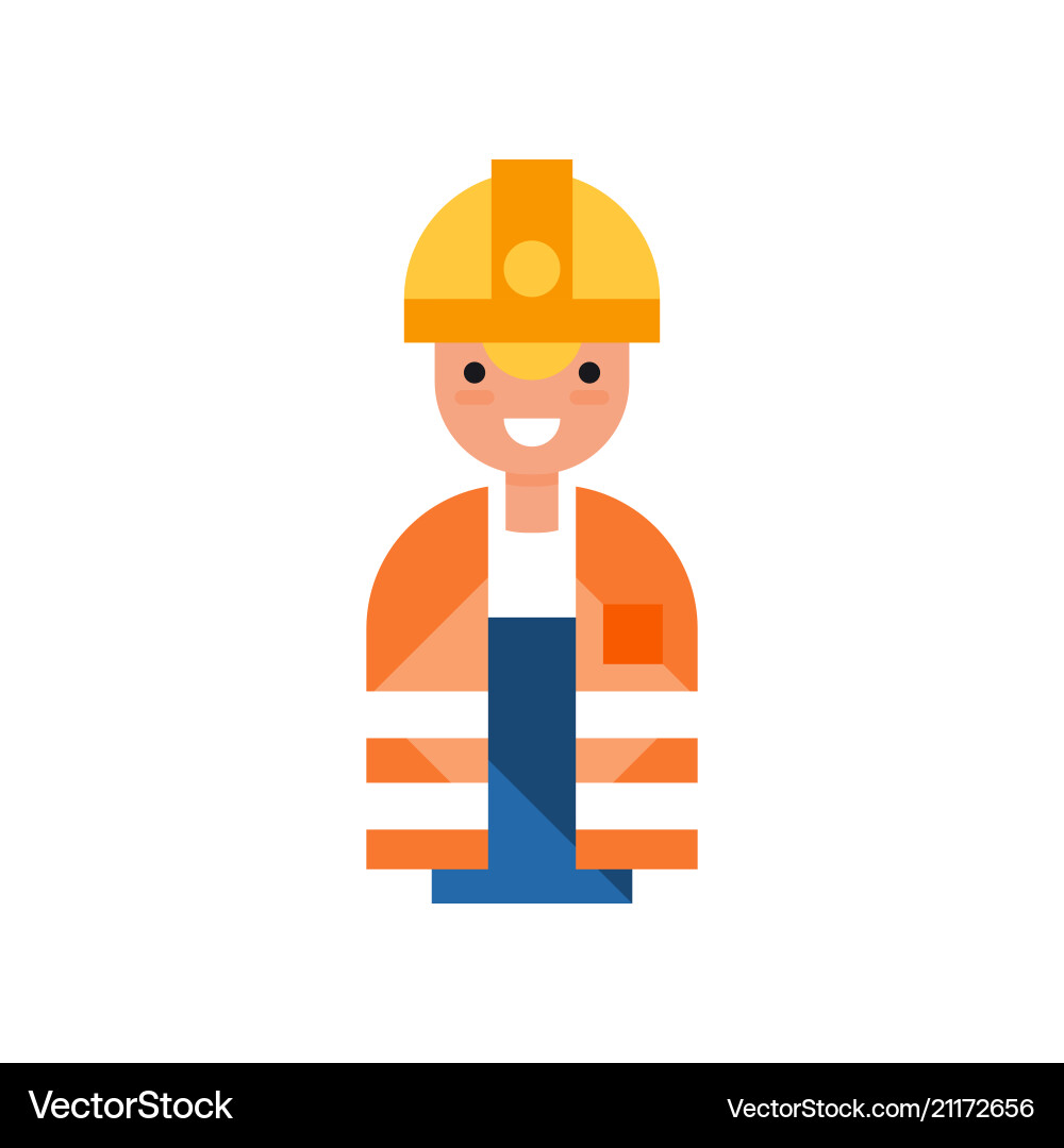 Male construction worker character man wearing Vector Image