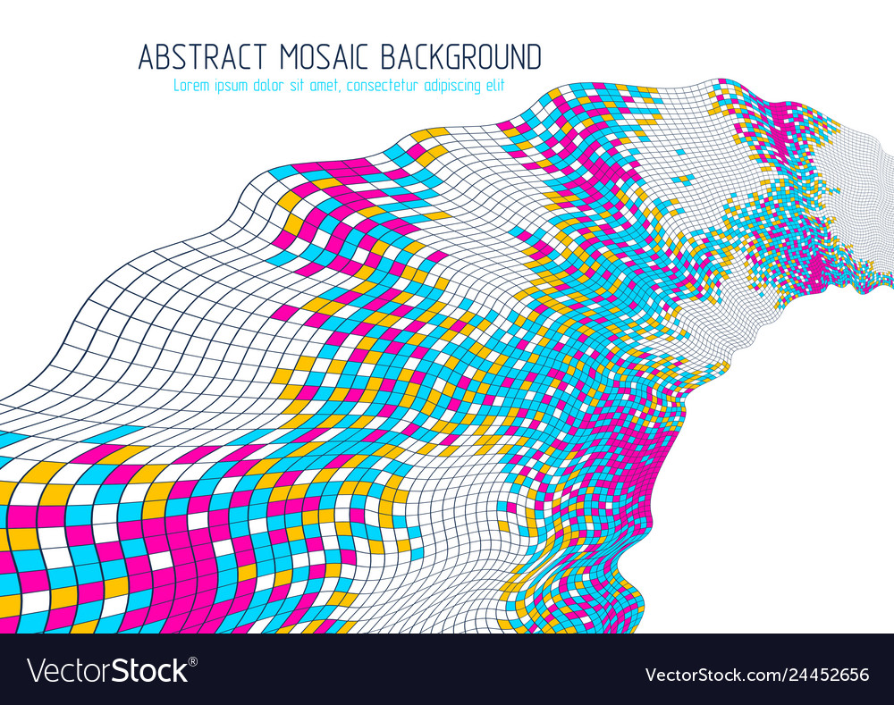 Mosaic art abstract background 3d dimensional Vector Image