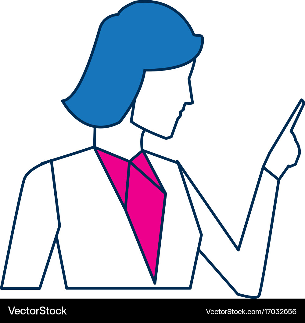 Profile businesswoman gesturing professional Vector Image
