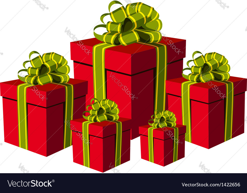 Red gift boxes Royalty Free Vector Image - VectorStock