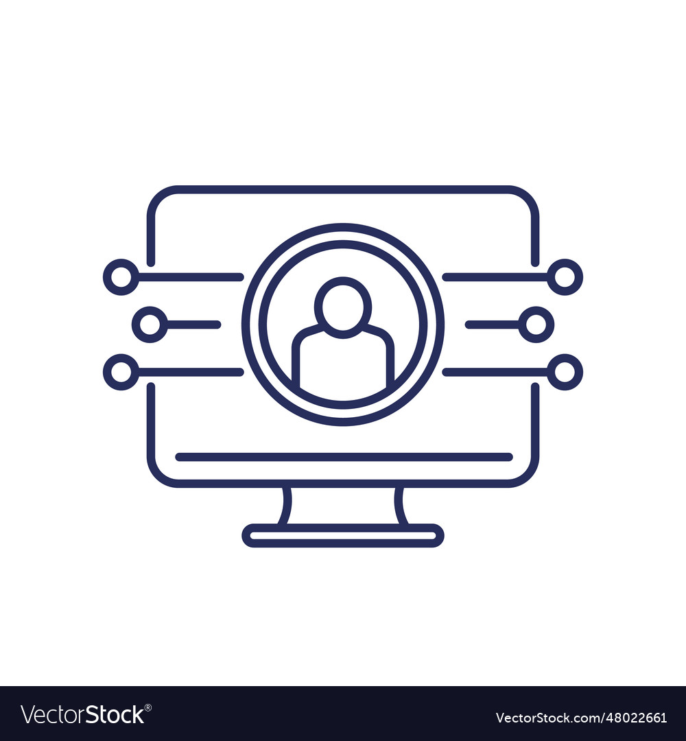 Account user data line icon Royalty Free Vector Image