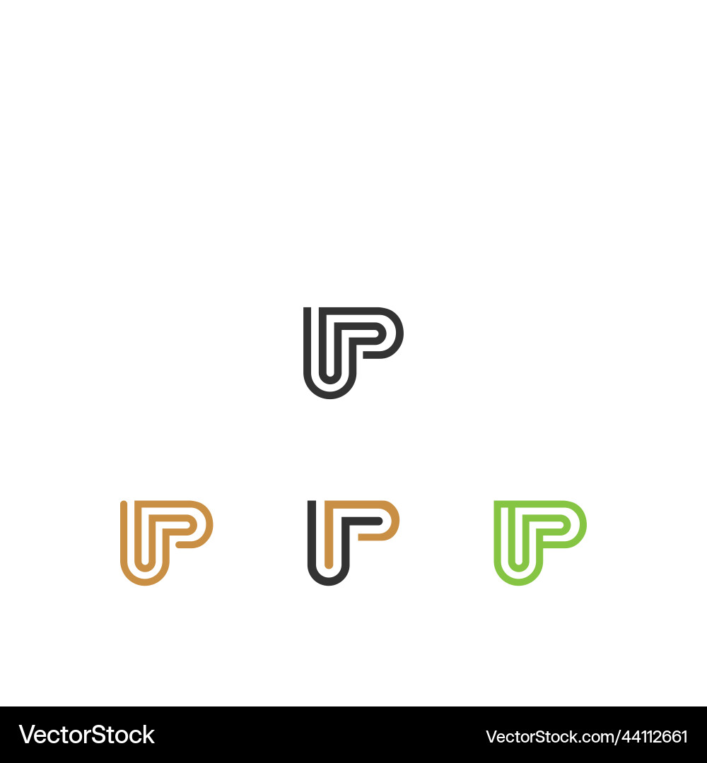 Alphabet letters initials logo pu up p and u Vector Image