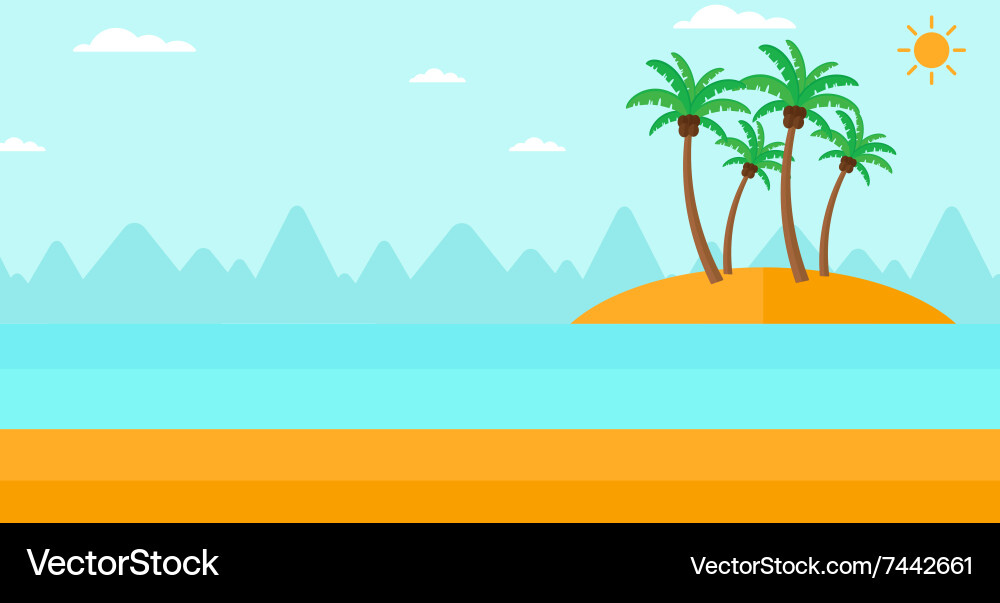 Background of small tropical island Royalty Free Vector