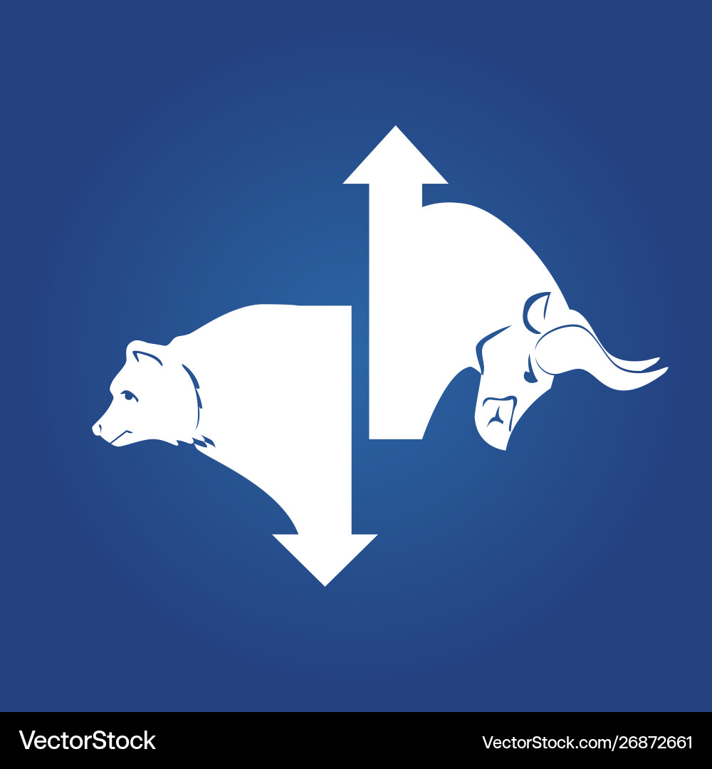 Bullish and bearish markets Royalty Free Vector Image