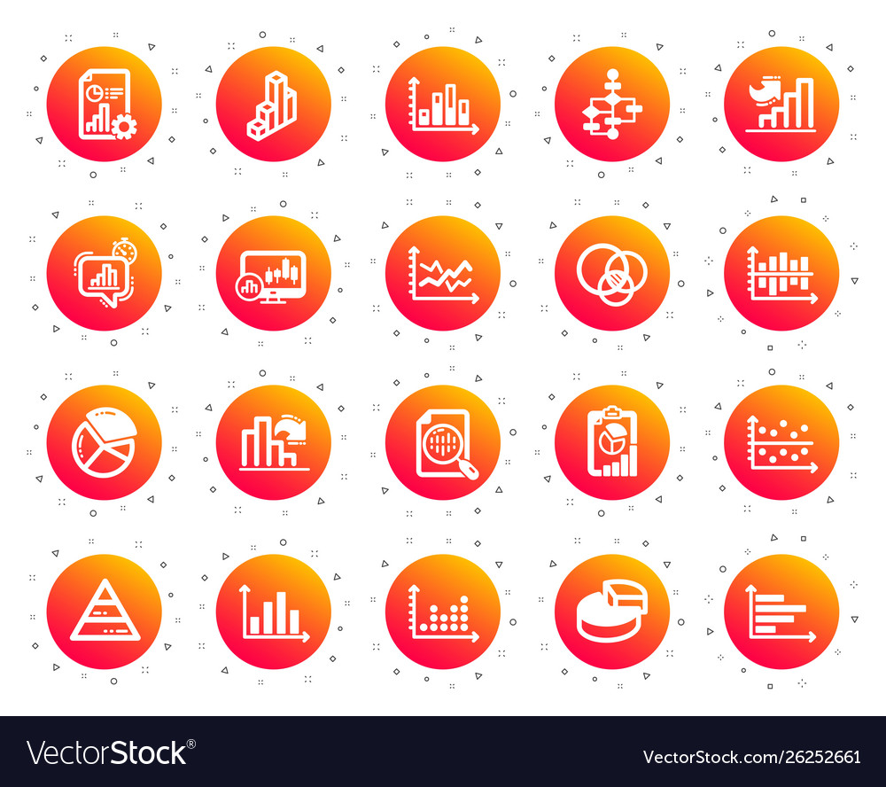 Charts and diagrams icons set 3d chart block Vector Image