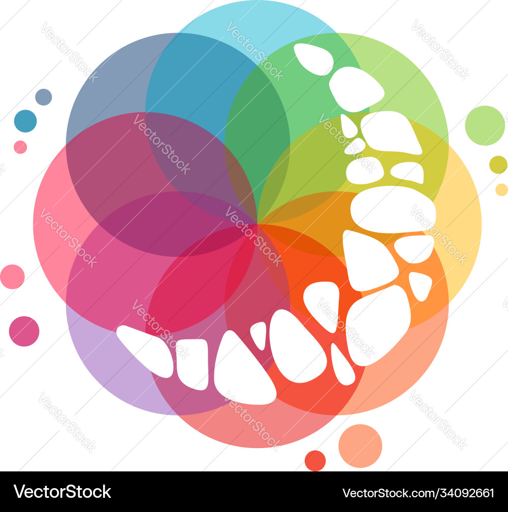 Colorful moon logo dream stone designs Royalty Free Vector